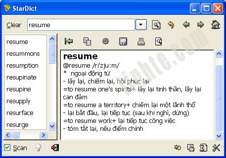 StarDict - Bộ từ điển tuyệt vời (tiếng Việt và các ngôn ngữ khác)