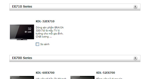 TV LED Bravia EX710 sẽ bán tại VN