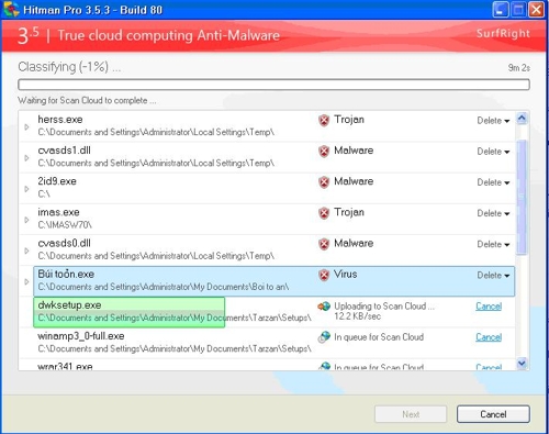 Bảo vệ máy tính với Scan Cloud của HitMan Pro