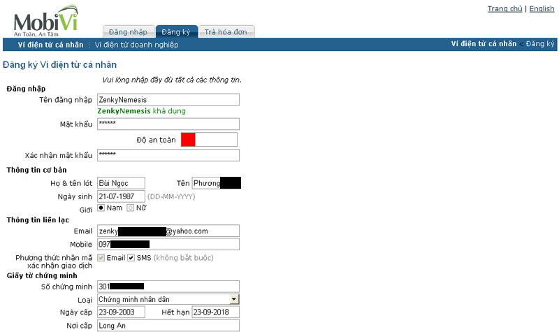 Hướng dẫn thanh toán trực tuyến qua Mobiví